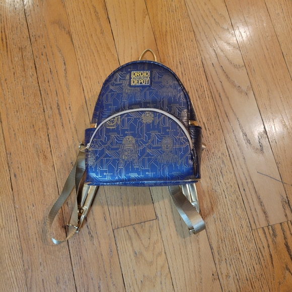 Disney | Bags | Disney Star Wars Galaxys Edge Blue Gold Droid Depot ...